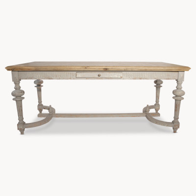 Rustic French Dining Table, Distressed Grey