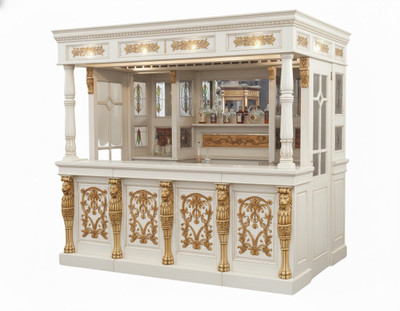 CREAM AND GOLD FRENCH PUB BAR FOR THE HOME