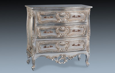French Silver Chest of Drawers, 3 drawers