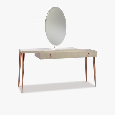 Modern Dressing Table with mirror, Ivory