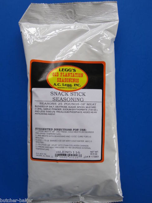 SNACK STICK SEASONING for 50 Lbs Beef Elk Deer Sausage Slim Jims or ...
