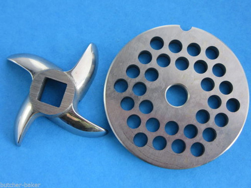 #5 x 1/4" PLATE & SWIRL KNIFE S/S Meat Grinder Grinding SET Cabelas LEM ...