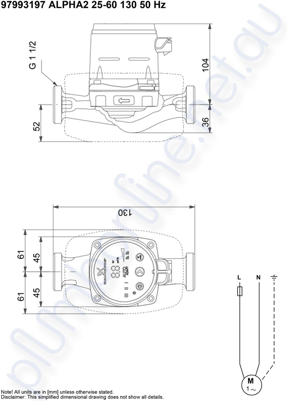 Grundfos Pump Alpha2 25 60 130 Autoadapt Cast Iron Pump