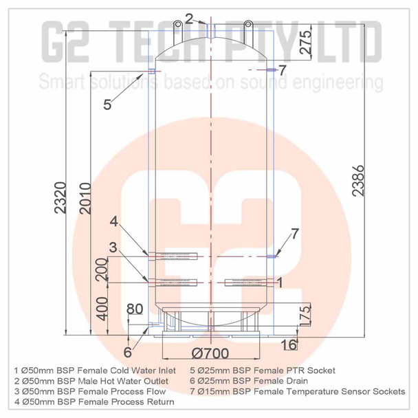 G2 TECH 1000LT Hot Water Storage Tank Duplex Stainless Steel Commercial ...