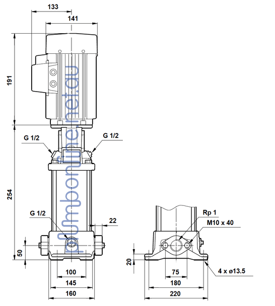Grundfos Vertical Multistage Commercial Water Pump CR1-2