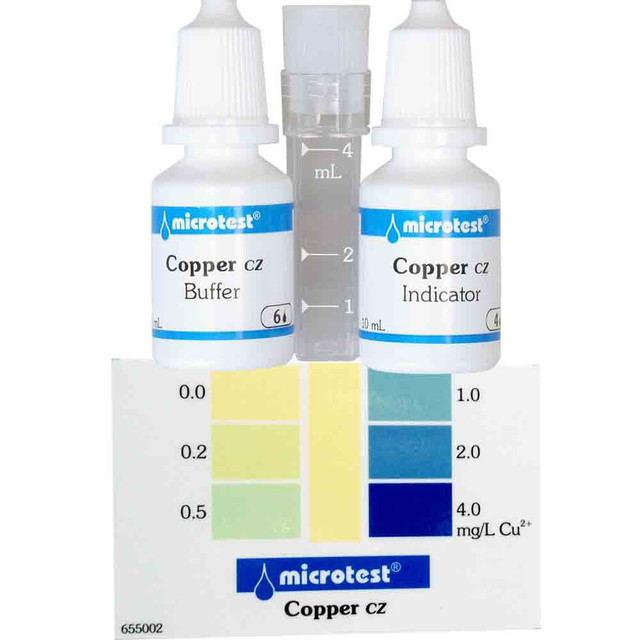 Fresh Water Pool Copper Silver Copper Ions Test Kit 0 - 4.0 ppm Cu++