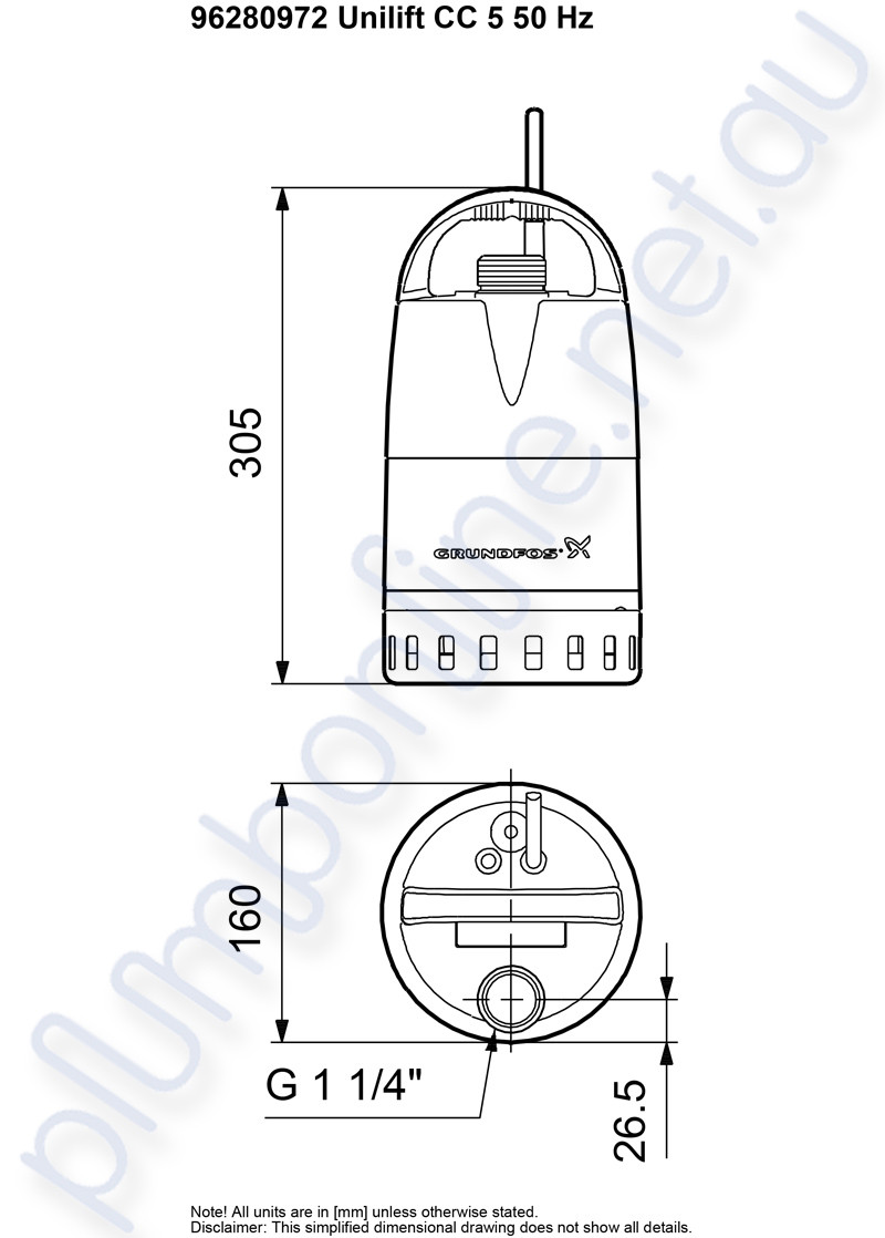 Grundfos Unilift CC5-A1 Submersible Water Drainage Pump