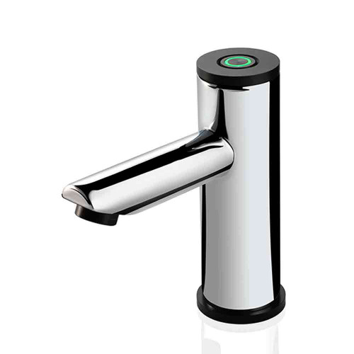 Sensor Tap by Autoflo Basin Pillar Touch Tap Black and Chrome 9V Mains ...