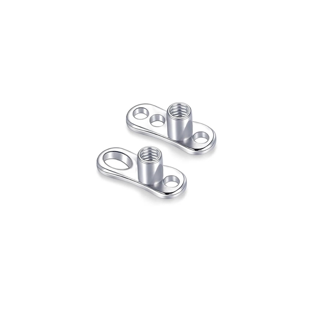 Solid Grade Twenty-Three Titanium Dermal Anchor Base with Three Holes ...
