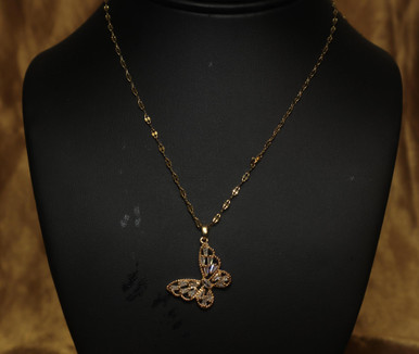 Butterfly Sparkle Gem Necklace