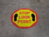 Stop Look Point Floor Sign