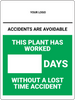 Days Without Accident (Logo Above) Dry Erase - Wall Sign