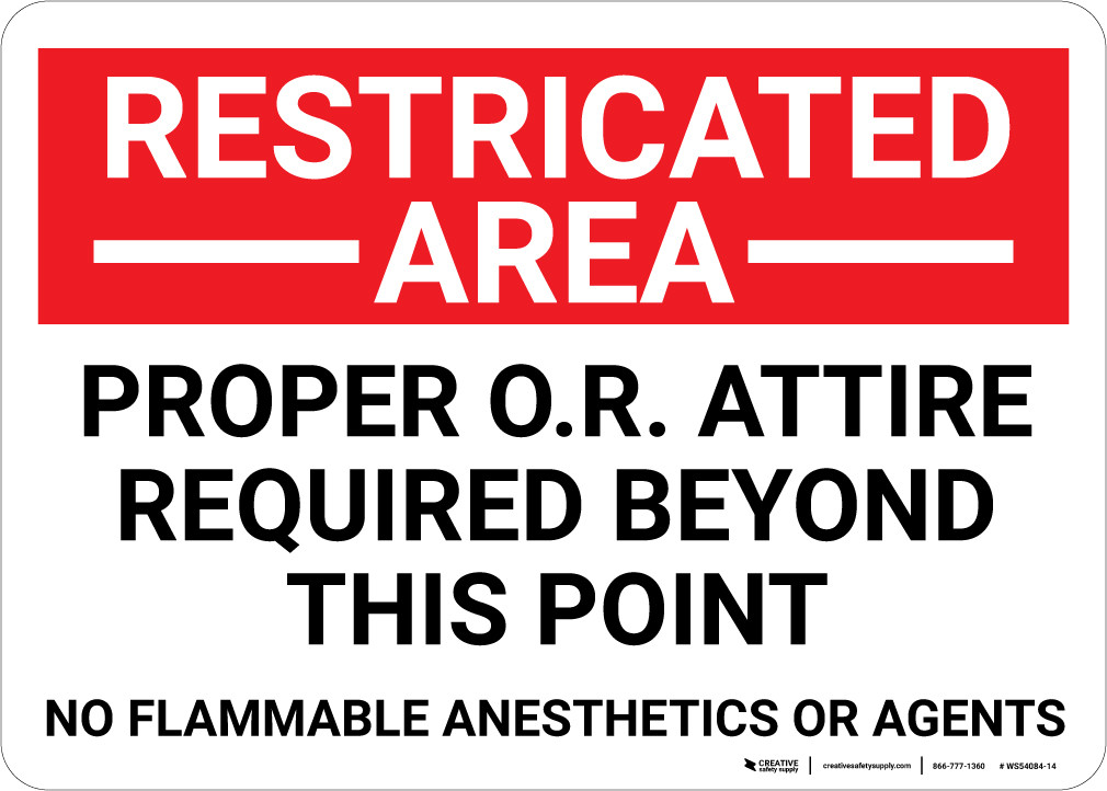 Restricted Area Proper OR Attire Required Landscape - Wall Sign
