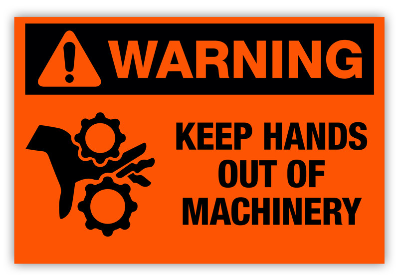Warning - Keep Hands Out Label