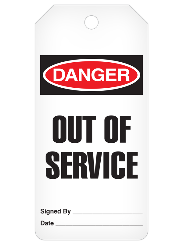 Danger Out Of Service Tag Roll