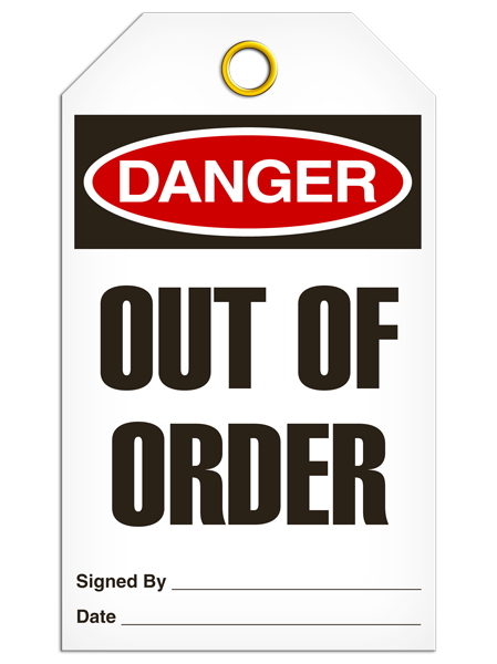 Danger Out Of Order Tags | Creative Safety Supply