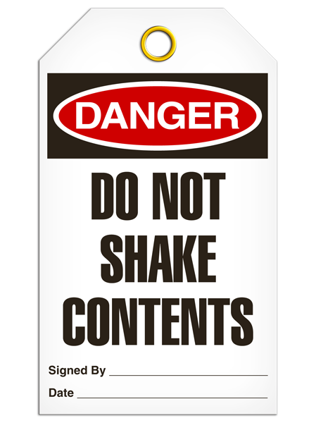 Danger Do Not Shake Tags | Creative Safety Supply