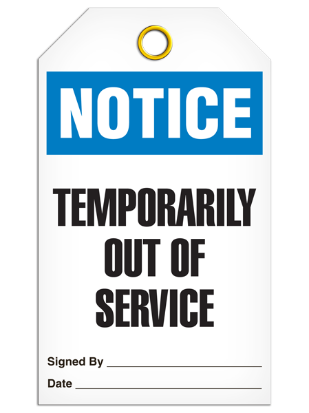 Notice Temp Service Tags