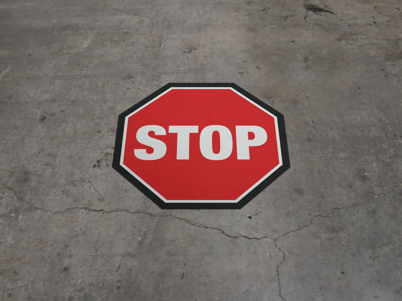 Floor Sign - Basic Stop Sign with White Background | Creative Safety Supply