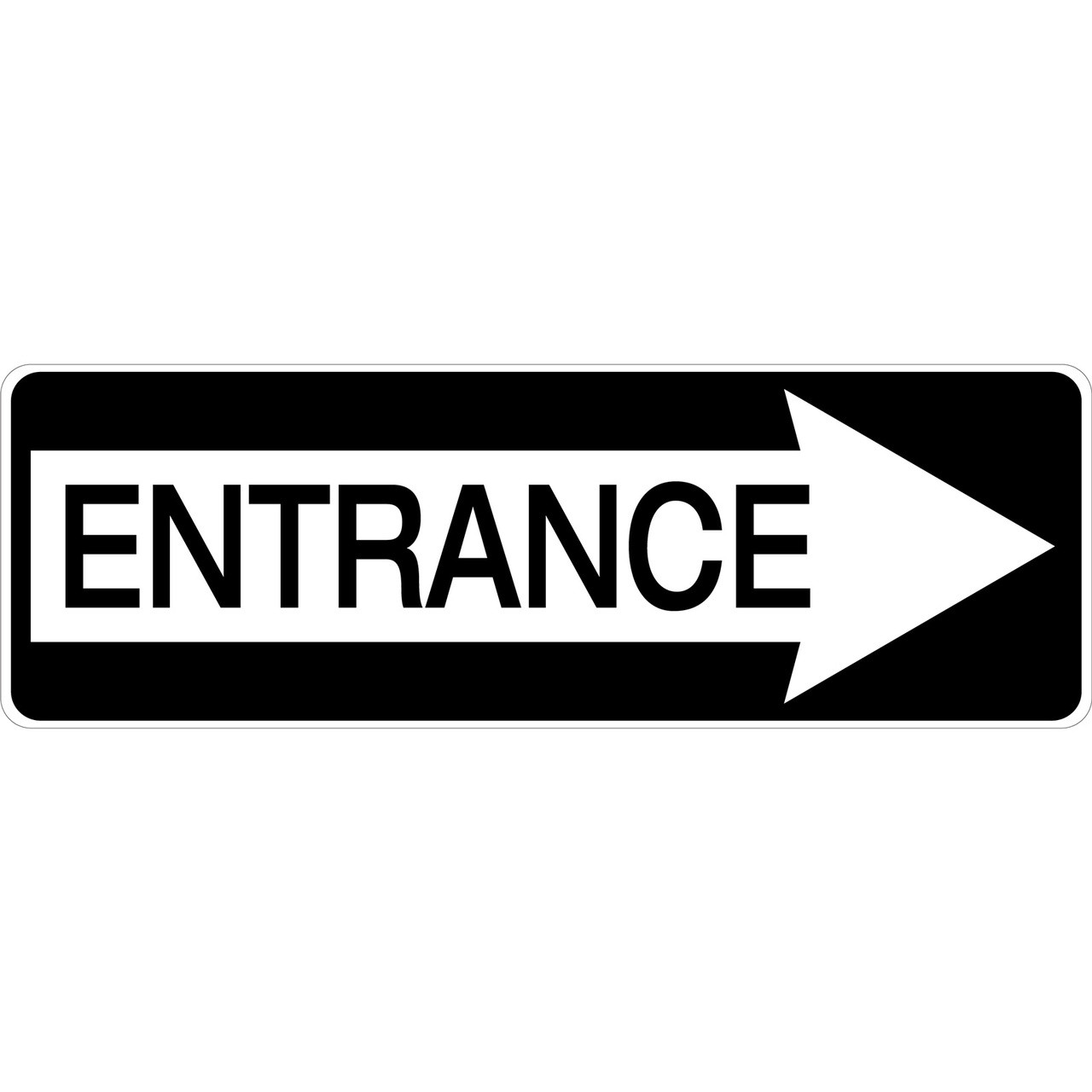 Entrance- Aluminum Sign with Arrow pointing right