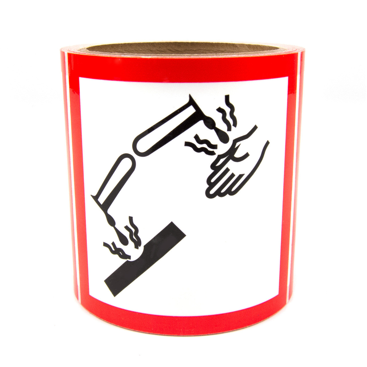 GHS Labels - Corrosive - 4" x 4" - Roll of 100