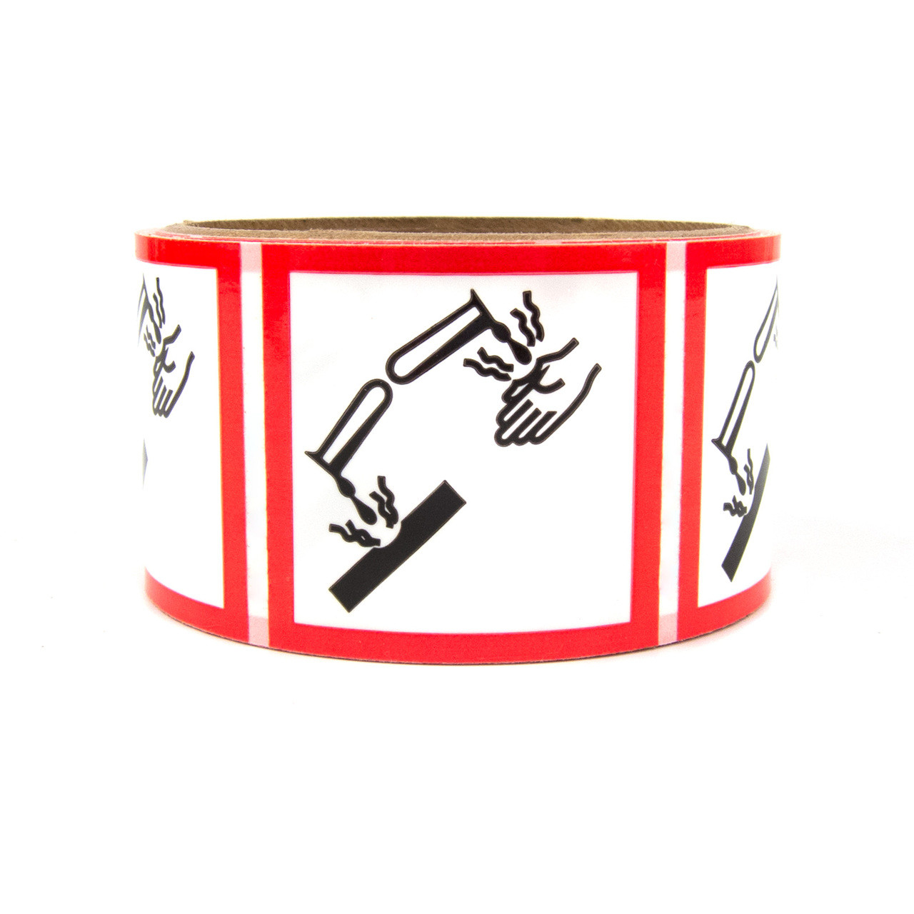 GHS Labels - Corrosive - 2" x 2" - Roll of 100