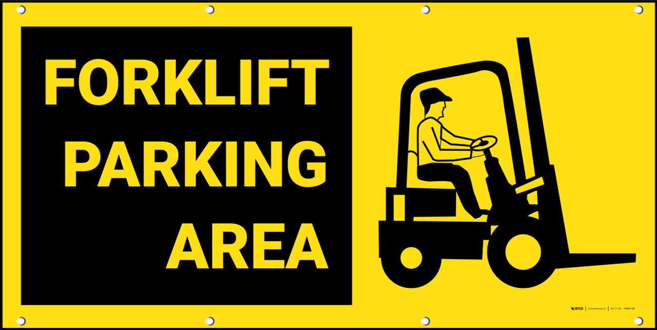 Forklift Parking Area with Icon Banner | Creative Safety Supply