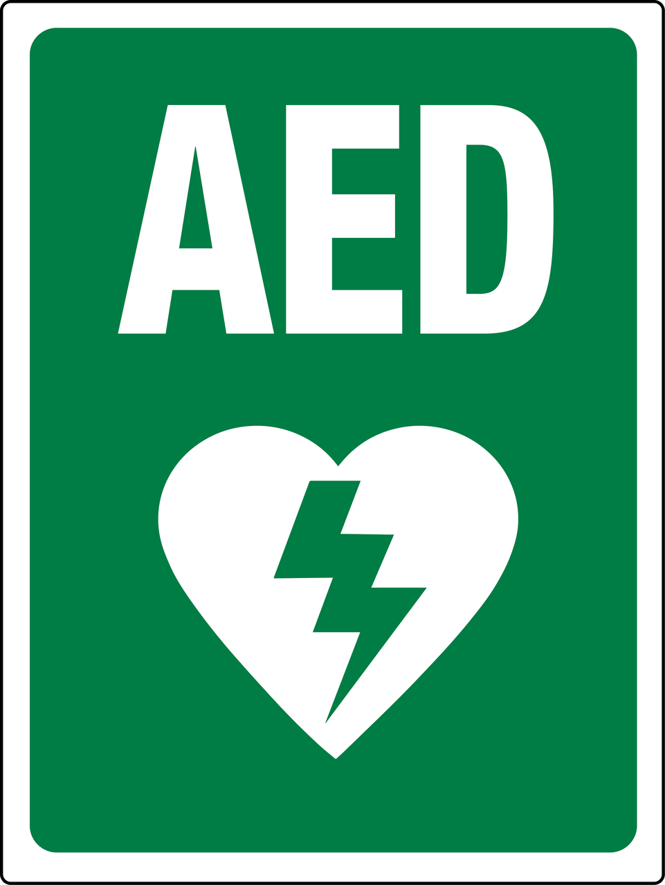 AED Sign Green and White | Creative Safety Supply