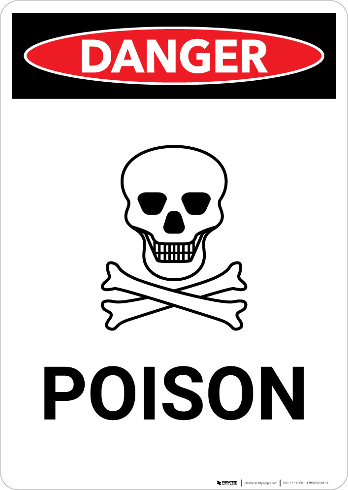 Danger: Poison with Icon - Portrait Wall Sign | Creative Safety Supply