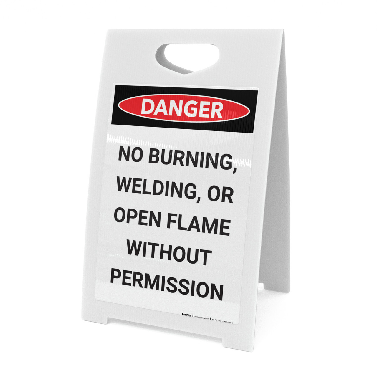 No Burning Welding Or Open Flame - A-Frame Sign | Creative Safety Supply