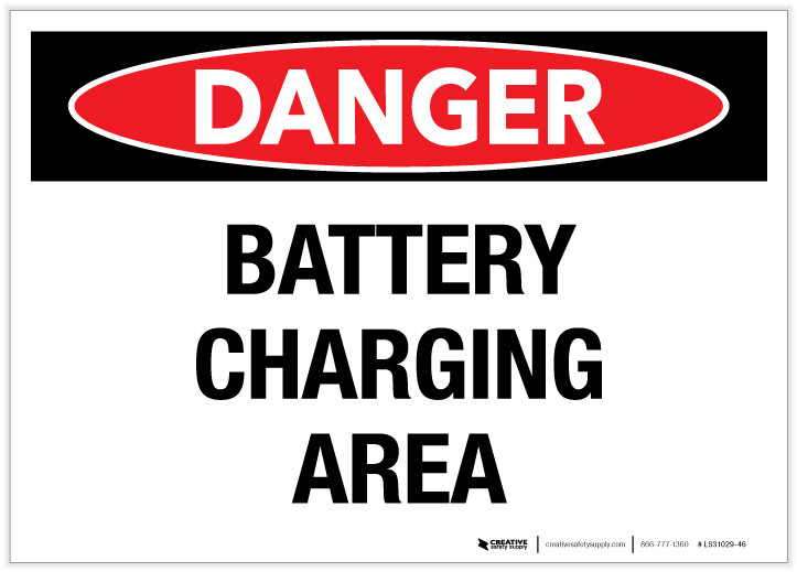 Danger: Battery Charging Area - Label | Creative Safety Supply