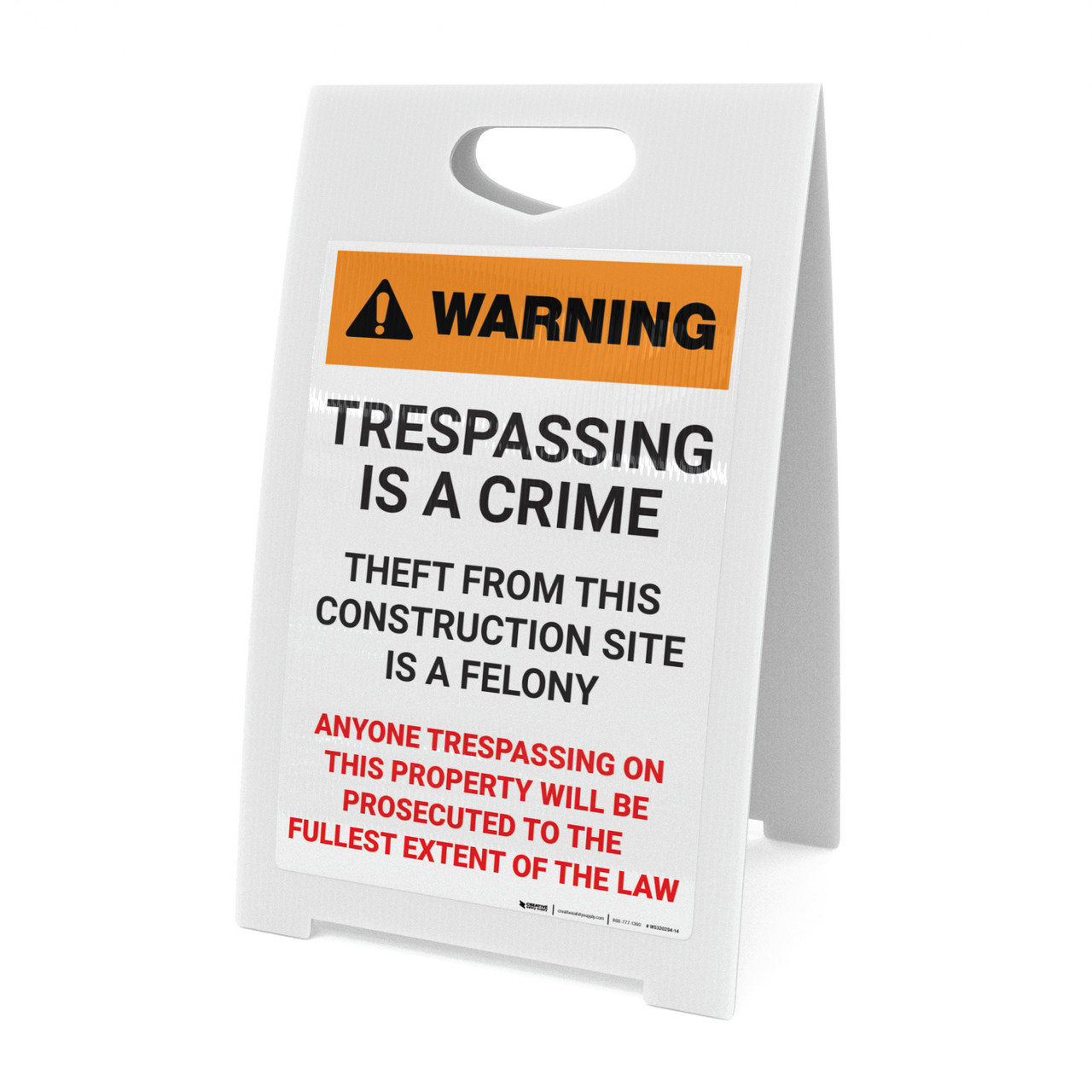 Warning: Trespassing Is A Crime - Theft From This Construction Site Is ...