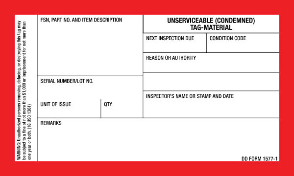 Military Condition Tags 3X5 (roll of 200) | Creative Safety Supply