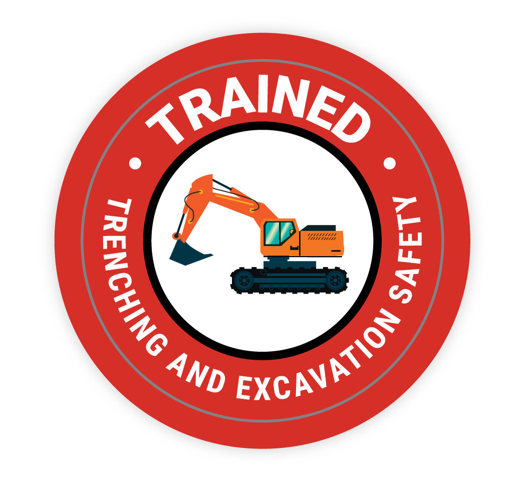 Trained Trenching and Excavation Safety - Hard Hat Sticker