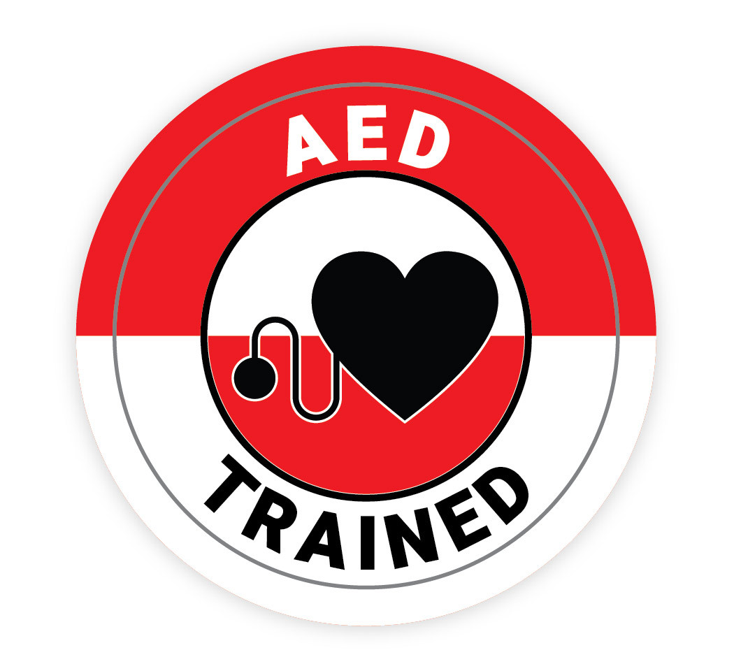 AED Trained - Hard Hat Sticker