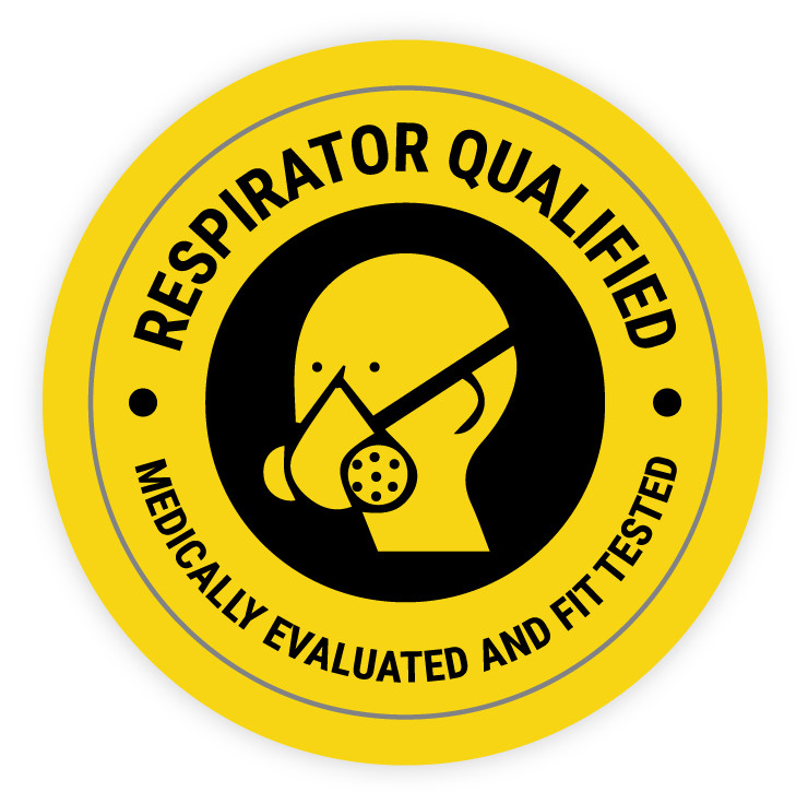 Respirator Qualified Medically Evaluated and Fit Tested - Hard Hat ...