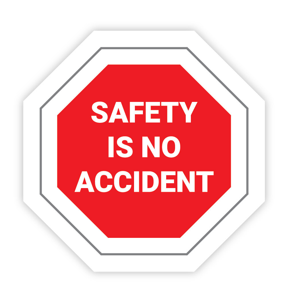 Safety is No Accident Stop Sign - Hard Hat Sticker | Creative Safety Supply