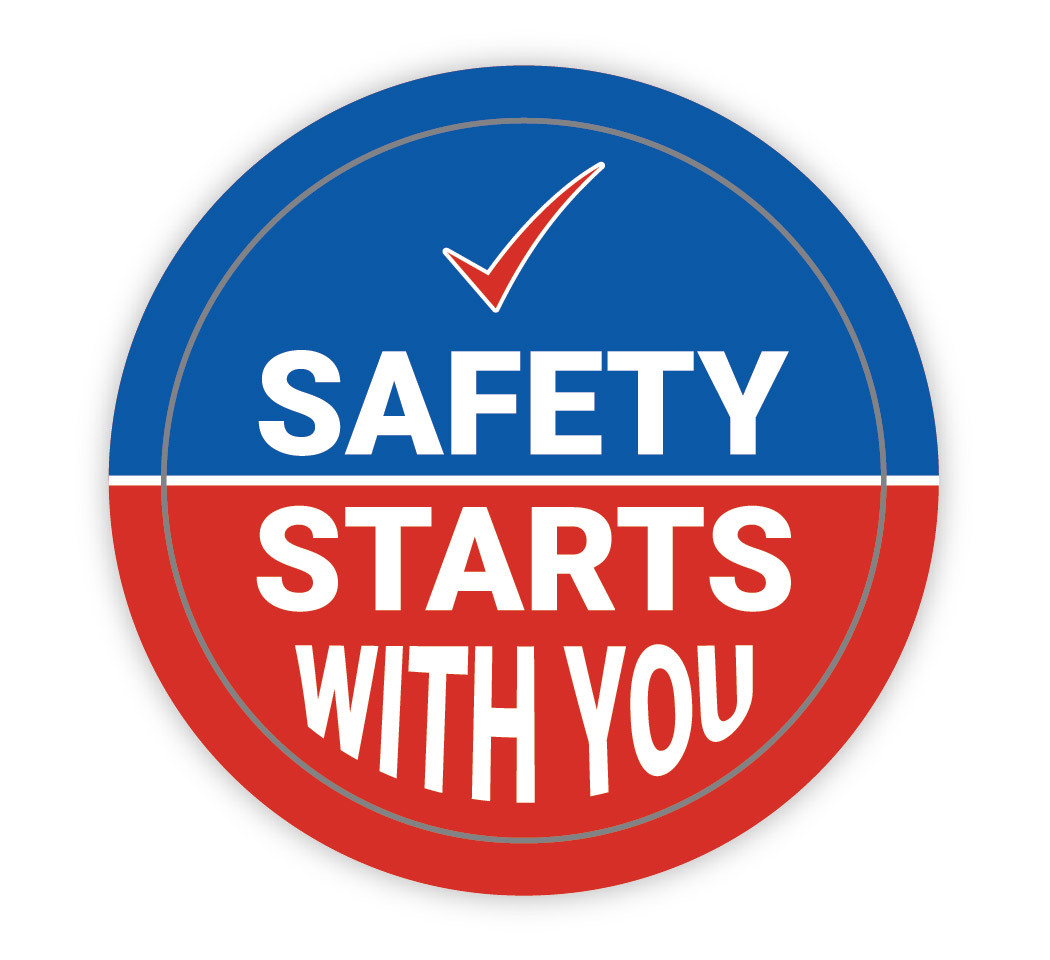 Safety Starts with You Blue and Red - Hard Hat Sticker