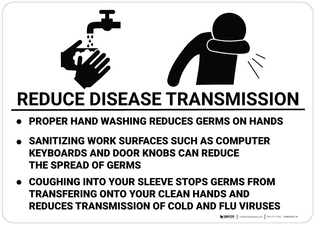 Reduce Disease Transmission - Wall Sign