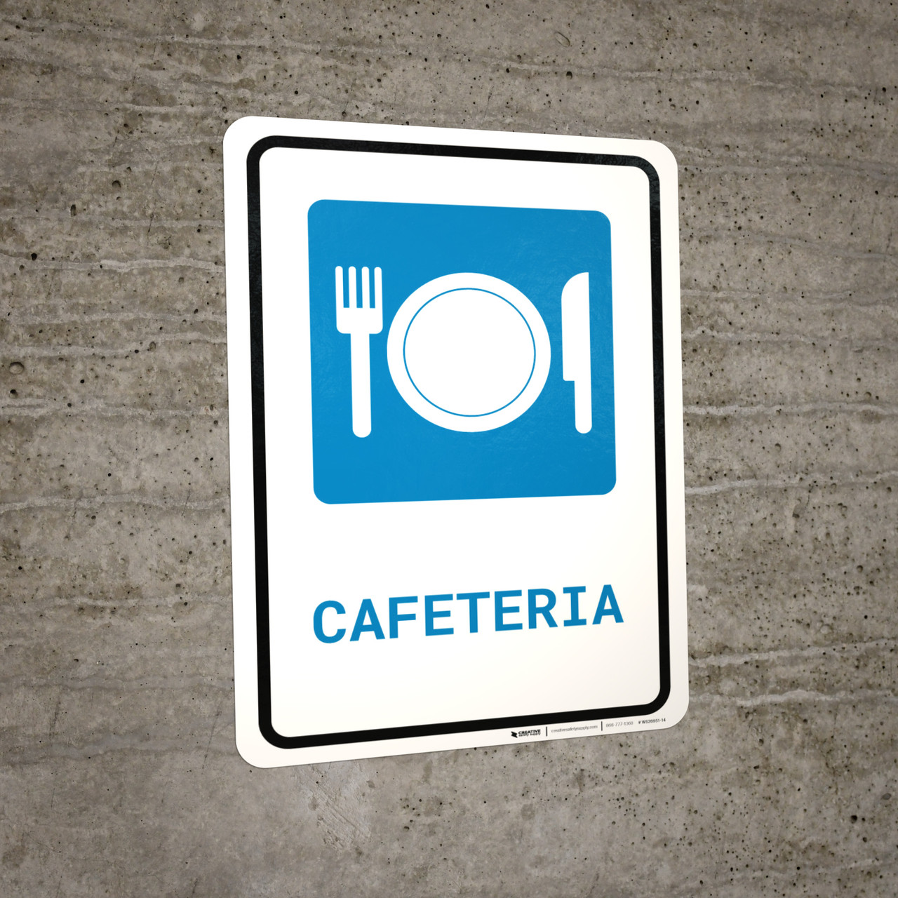 Cafeteria (with Symbol) Portrait - Wall Sign | Creative Safety Supply