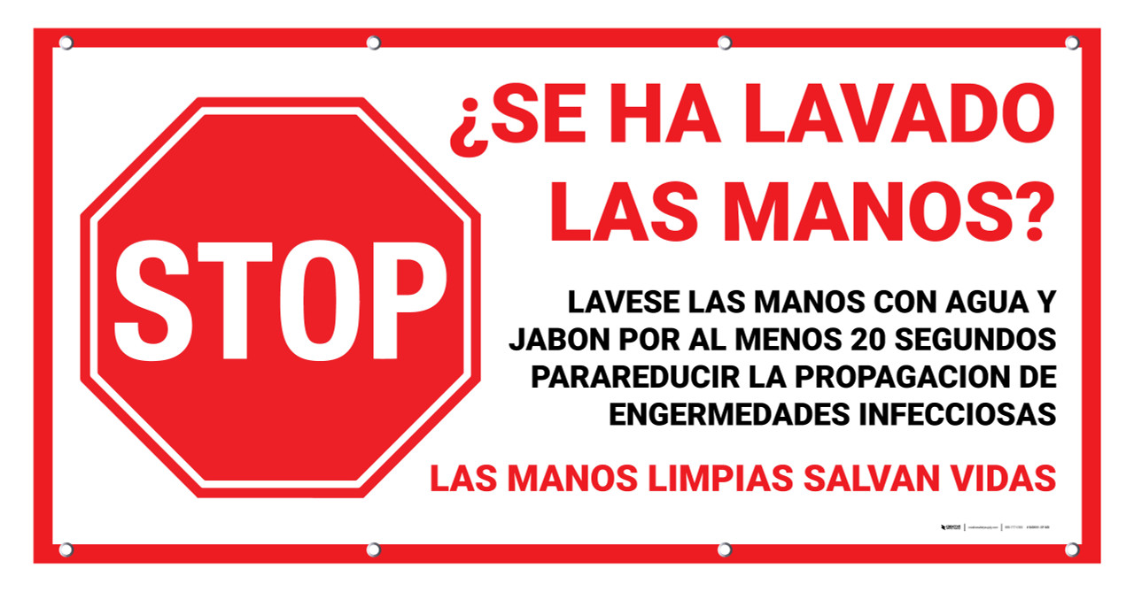 STOP: Did You Wash Your Hands Spanish - Banner