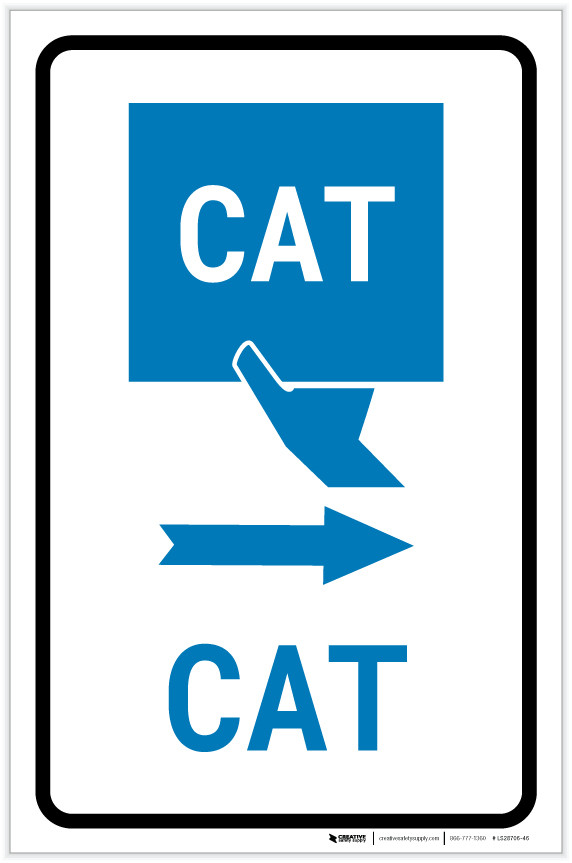 CAT Right Arrow with Icon Portrait v2 - Label | Creative Safety Supply