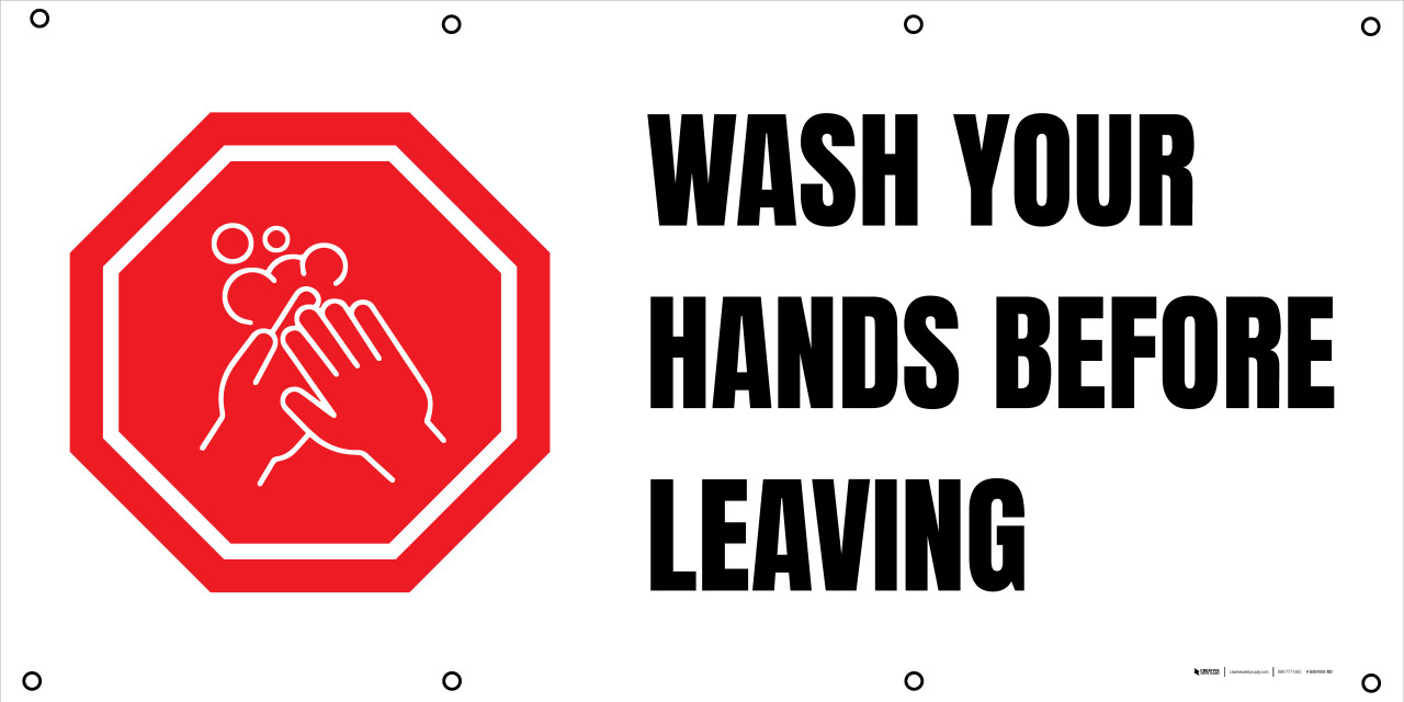 Wash Your Hands Before Leaving with Icon - Banner
