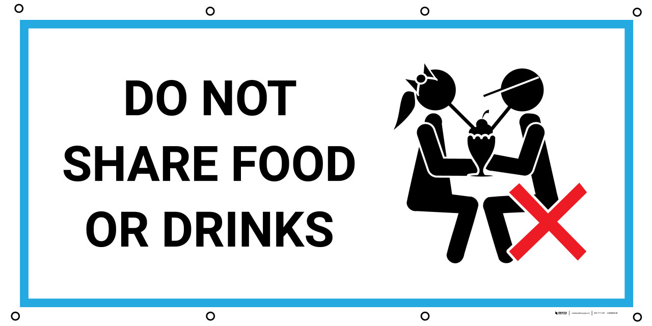 Do Not Share Food Or Drinks with Icon - Banner