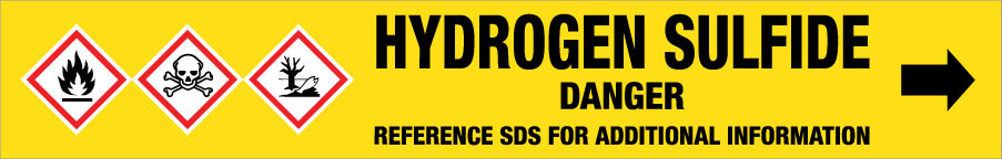 Hydrogen Sulfide [CAS# 7783-06-4] - GHS Pipe Marking Label