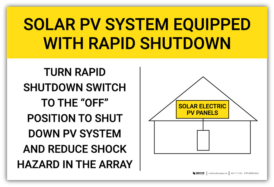 Solar PV System Equipped With Rapid Shutdown Yellow Landscape - Arc ...