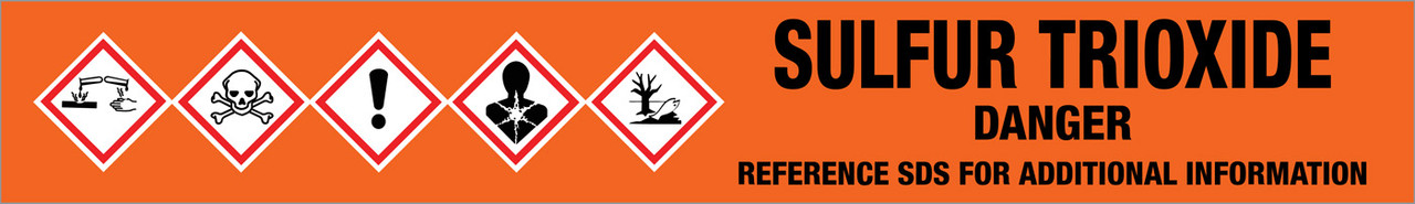 Sulfur Trioxide [CAS# 7446-11-9] - GHS Pipe Marking Label