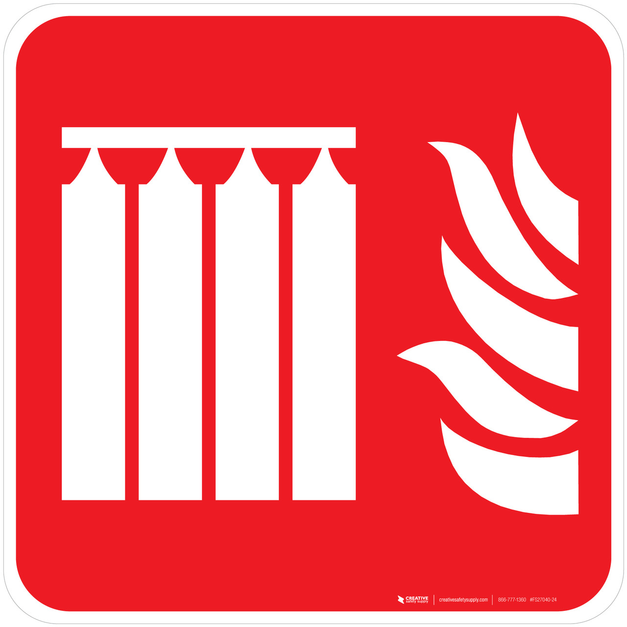 Fixed Fire Extinguishing Battery Fire Safety - ISO Floor Sign