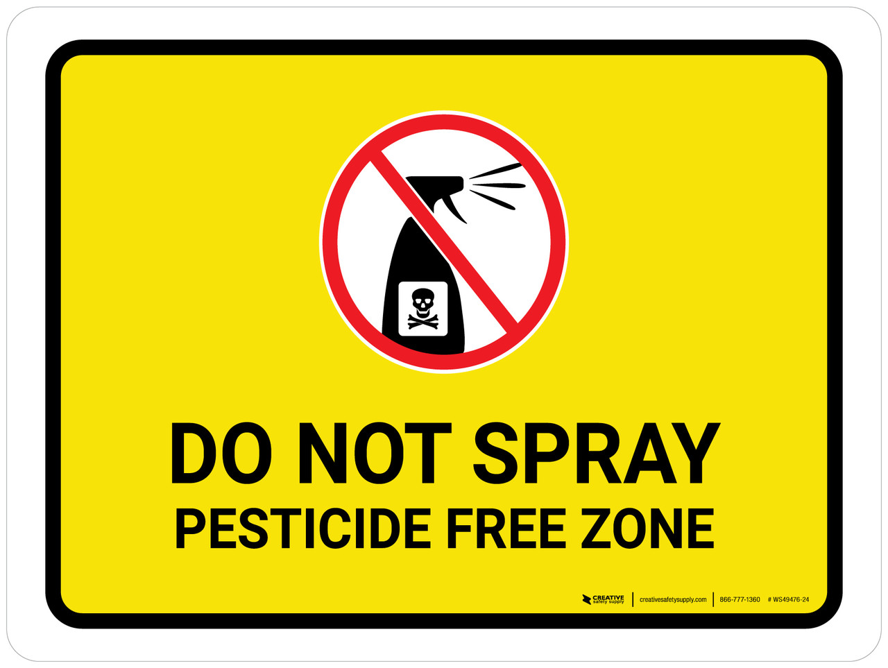 Do Not Spray - Pesticide Free Zone with Hazard Icon Landscape - Wall Sign