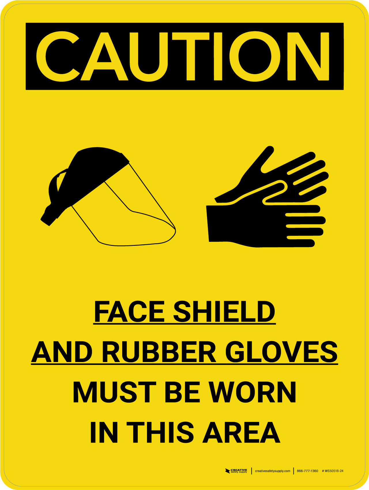 Caution: PPE Face Shield and Gloves Must Be Worn in Area Portrait With ...